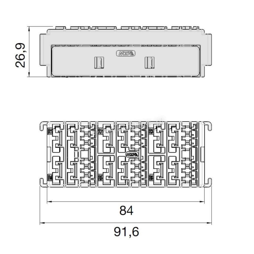 Moduł dla 6x przekaźnik Micro e-connectors